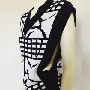 Vintage | Sweaters | Vintage 8s B W Open Sided Sweater | Poshmark